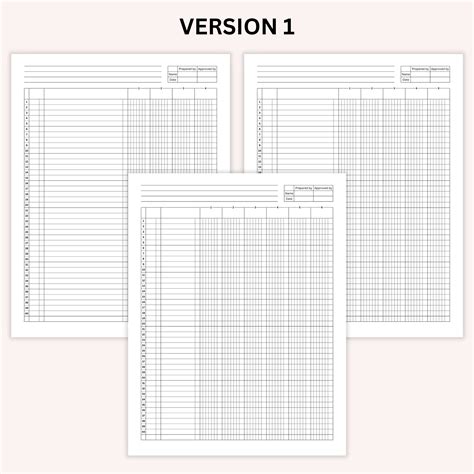 Printable Blank Accounting Ledger Money Ledger Bookkeeping General Ledger Small Business 2