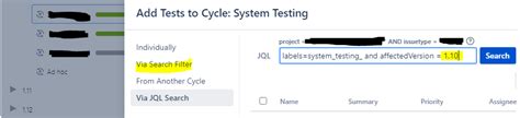 Add Tests To Cycle Via Search Filter With Placeholder For The Version Smartbear Community