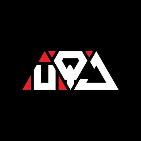 삼각형 모양의 Uqj 삼각형 로고 디자인 모노그램 Uqj 세각형 터 로고 템플릿 빨간색 Uqj 사각형 로그 간단하고 우아하고 고급스러운 Uqj 로고 프리미엄 벡터