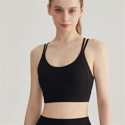 High Impact Shockproof Sports Bra Cross Back One Piece Pad Bra For