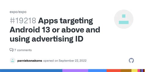 Apps Targeting Android 13 Or Above And Using Advertising Id · Issue