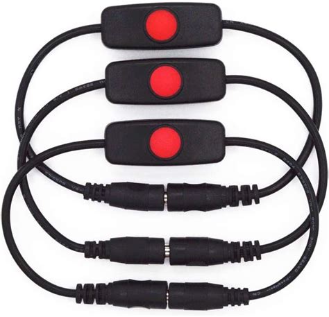3pcs Pack Male To Female On Off Push Button DC Switch Dc Inline Switch Manual Inline DC Power