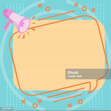 새로운 발표를 보여주는 대화 거품과 메가 폰 그리기 신선하고 중요한 뉴스 메시지를 제시 음성 풍선 황소 뿔 음성 장치 알림 메시지에 대한 스톡 벡터 아트 및 기타 이미지