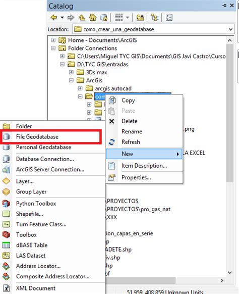 Como Crear Una Geodatabase En ArcGIS TYC GIS