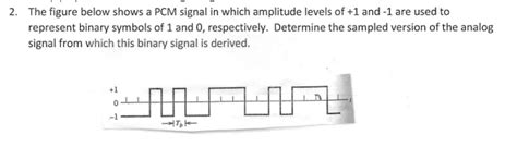 solved 2 the figure below shows a pcm signal in which