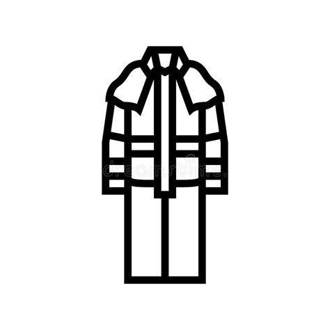 Duster Outerwear Male Line Icon Vector Illustration Stock Illustration