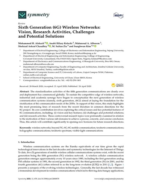 Sixth Generation 6g Wireless Networks Vi Pdf Computer Network Machine Learning