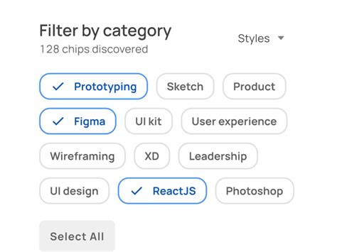 Chips Selection For Filters Ui Design In Figma Artofit