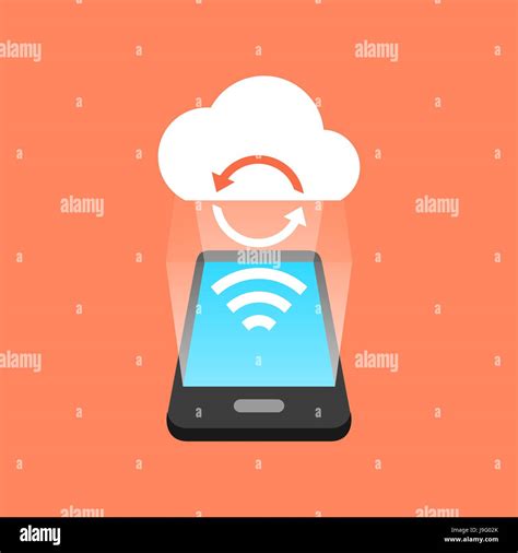 smartphone synchronization concept isometric design vector