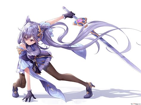 Worrier Keqing Electro Sword Genshin Impact K Wallpaper Download