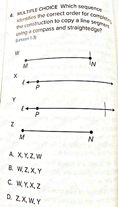 Solved Question 10 Which Sequence Identifies The Correct Order For Completing The Construction