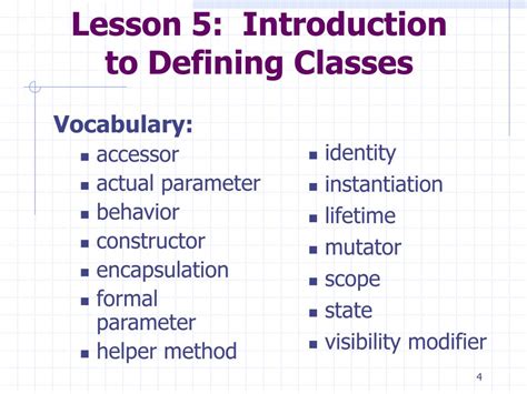 Ppt Lesson 5 Introduction To Defining Classes Powerpoint