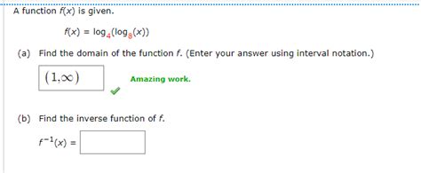 solved a function f x is ﻿given f x log4 log8 x a ﻿find