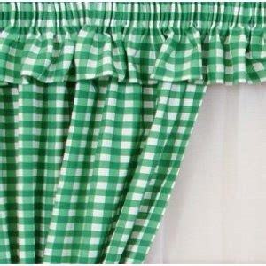 Green Gingham Curtains For Vintage Interior