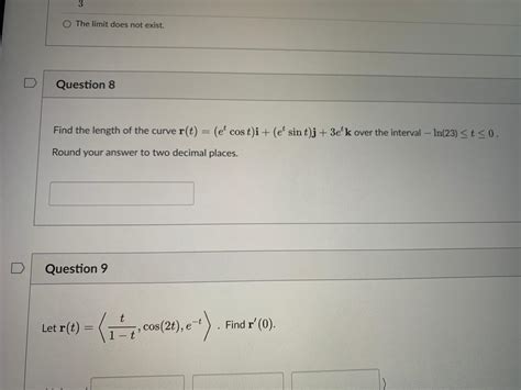Solved Question 8 Find The Length Of The Curve