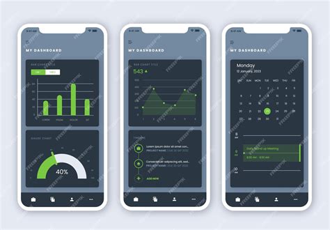 Premium Vector Mobile Application Ui Design Wireframes Template Vector