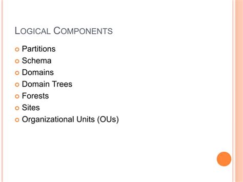 Active Directory Component PPTX Databases Computer Software And Applications