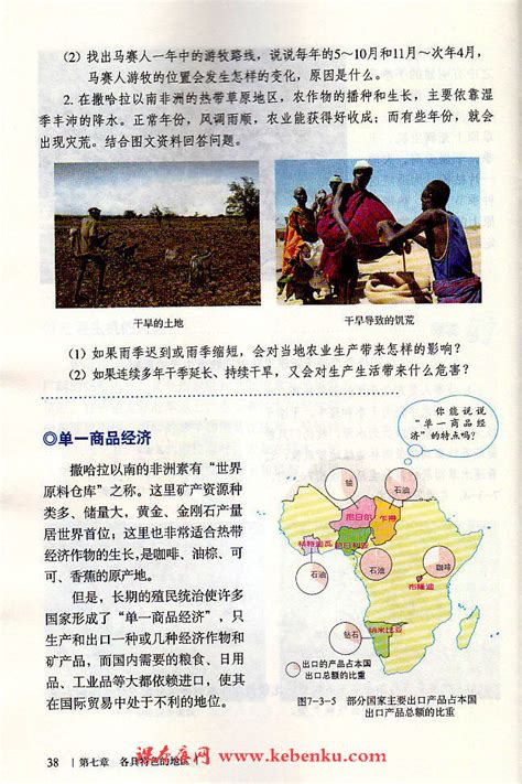 第三节 撒哈拉以南非洲5课文商务版七年级地理下册课本书好学电子课本网