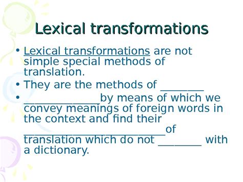 Презентация Lect4 Lexical Problems Of Translation