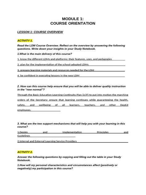 Module 1 Activities Pdf