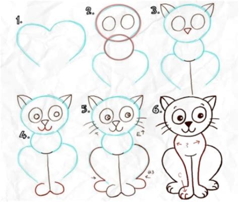 Как легко нарисовать красивую кошку простым карандашом поэтапно для начинающих фото и картинки