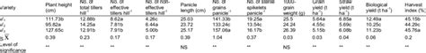Effect Of Variety On Crop Characters Yield And Yield Components Of