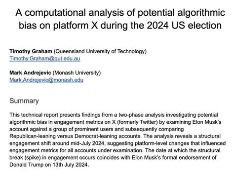Interesting New Analysis On Potential Algorithmic Bias I Will Try And