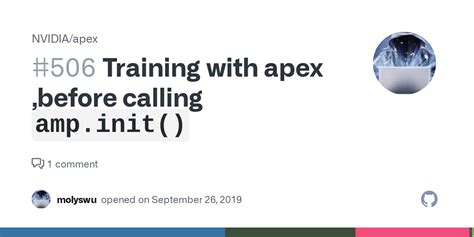 Training With Apex Before Calling `it` · Issue 506 · Nvidia