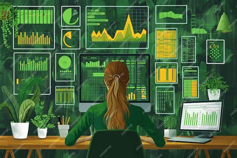 A Woman Sits At A Desk In Front Of A Computer Screen With The Words