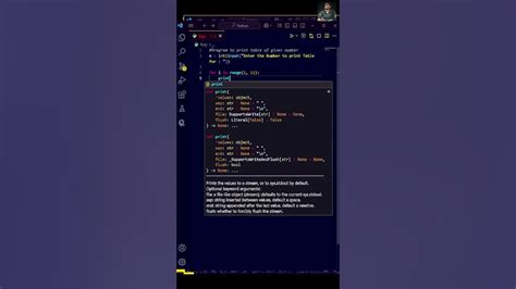 Print Table Of Any Number Learnpython Programminglanguage Programming Youtube