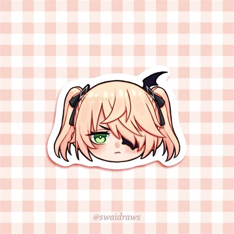 Fischl Chibi Matte Vinyl Sticker Genshin Impact Etsy