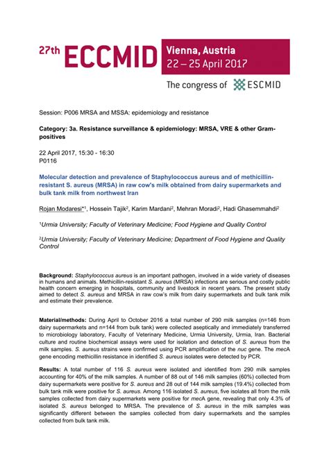 Pdf Molecular Detection And Prevalence Of Staphylococcus Aureus And