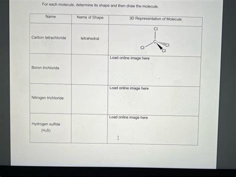 Solved For Each Molecule Determine Its Shape And Then Draw Chegg