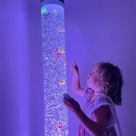 Sensory Large Bubble Tube Round Padded Plinth Educational Equipment