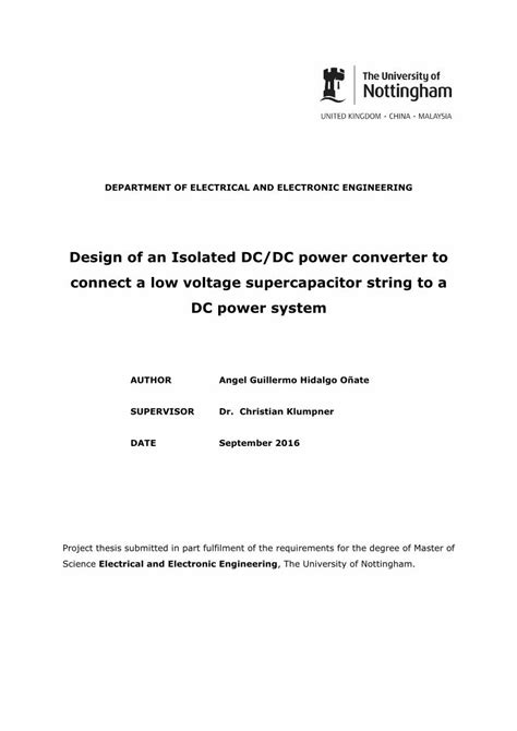 PDF Design Of An Isolated DC DC Power Converter To Connect A