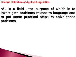 What Is Applied Linguistics Pptx
