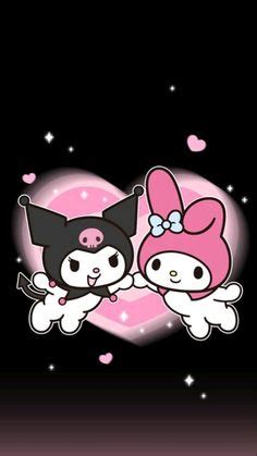 My Melody And Kuromi Wallpaper 💜💗 Hello Kitty Drawing Walpaper Hello