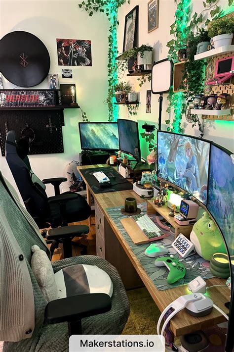 Cute And Cheerful Japanese Inspired Dual Desk Setup Games Room Inspiration Gaming Room Setup