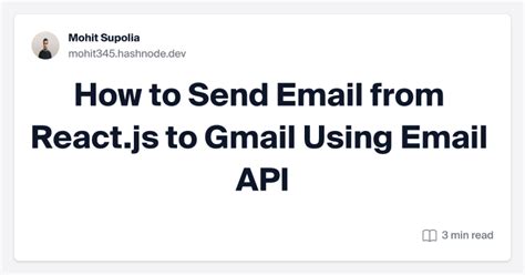 Mohit Supolia On Linkedin How To Send Email From Reactjs To Gmail