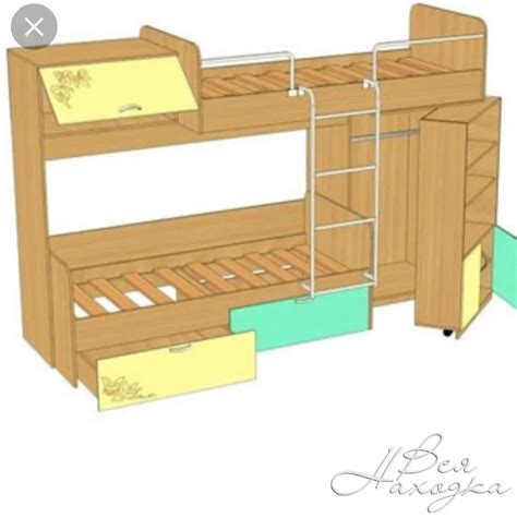 Двухъярусная кровать с шкафом сбоку 98 фото
