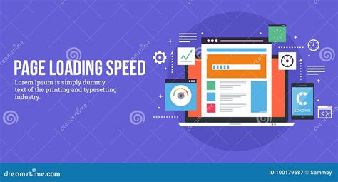 Page Loading Speed Concept Seo Analysis Vector Banner 100179687