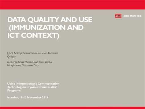 Data Quality And Use Immunization And Ict Context 4 Ppt