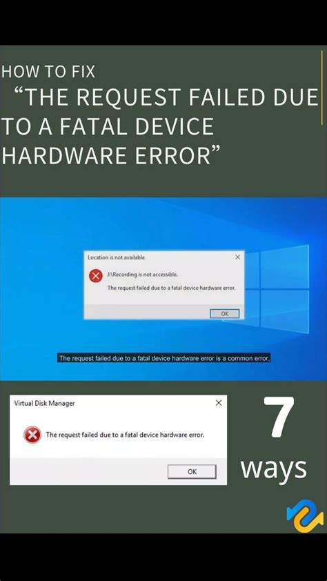 7 Ways How To Fix The Request Failed Due To A Fatal Device Hardware