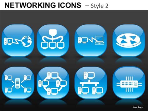 networking icons style 2 powerpoint presentation slides db templates