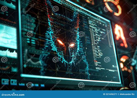 Computer Screen Pop Up Warning Of A Virus Or Hacker Attack Generative Ai Stock Image Image Of