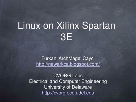 PPT Linux On Xilinx Spartan E PowerPoint Presentation Free Download ID