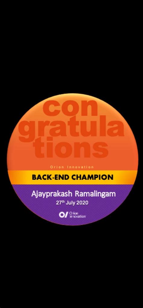 Ajayprakash R On Linkedin Orioninnovation Dotnetdeveloper Champion