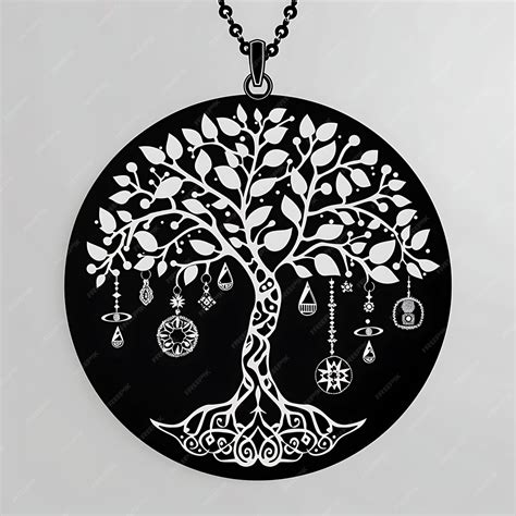 Frame Of Pendant Cnc Art With Tree Of Life And Gemstones Small Tree Cnc Die Cut Outline Tattoo