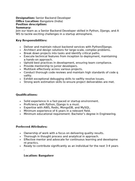 Backend Engineer Pdf
