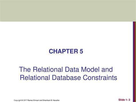 The Relational Data Model And Relational Database Constraints Ppt